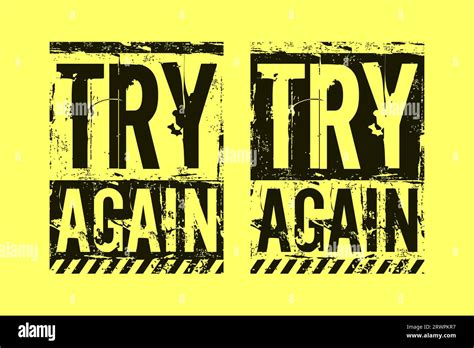Try Again Motivational Quote Brush Stroke Banner Poster Etc
