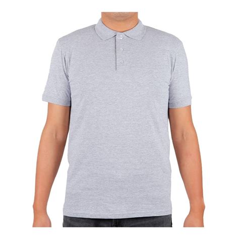 Playera Polo George Talla G Manga Corta Cuello De 3 Botones Gris Jaspe