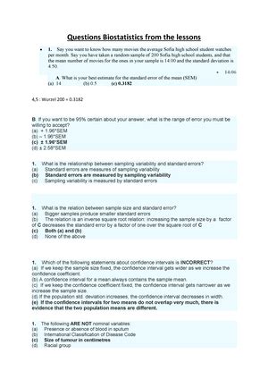 PAST Questions Biostat EXAM BIOSTATISTICS COLLOQ QUESTIONS What Type Of Data Is Formed By