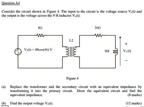 solved consider the circuit shown in figure 4 the input to the circuit is the voltage source v