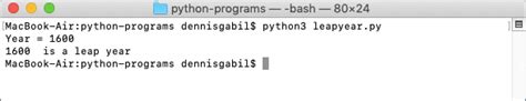 Leap Year Program In Python 3