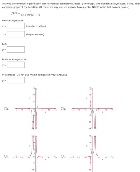 analyze the function algebraically list its vertical