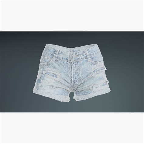 Tiger Mini Jeans Shorts 3d Model Download Trousers On