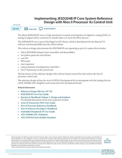 Pdf An 729 Implementing Jesd204b Ip Core System · Pdf
