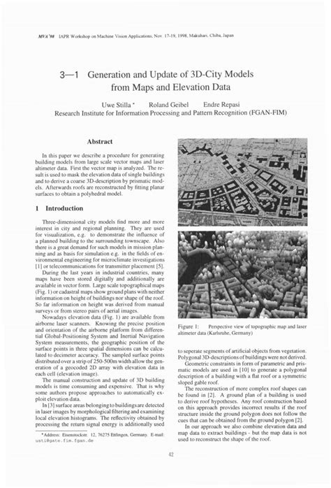 Pdf 3 1 Generation And Update Of 3d City Models From Maps And Elevation Data