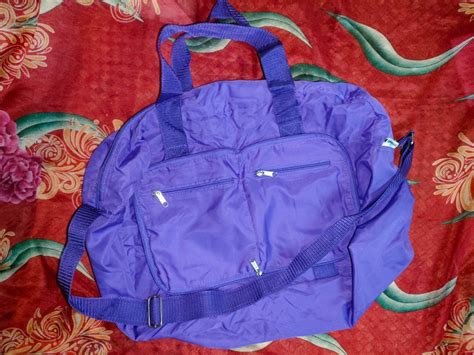 Free Tupperware Dark Violet Two Way Zippered Beach Travel Foldable Bag On Carousell