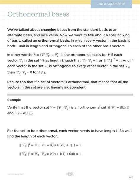 Orthonormalbases Summary Orthonormal Bases Weve Talked About