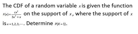 Solved The Cdf Of A Random Variable Xis Given The Function
