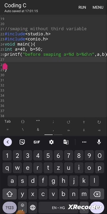 swap without third variable coding in c language youtubeshorts ️