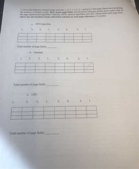Solved S Given The Reference String Of Page Accesses