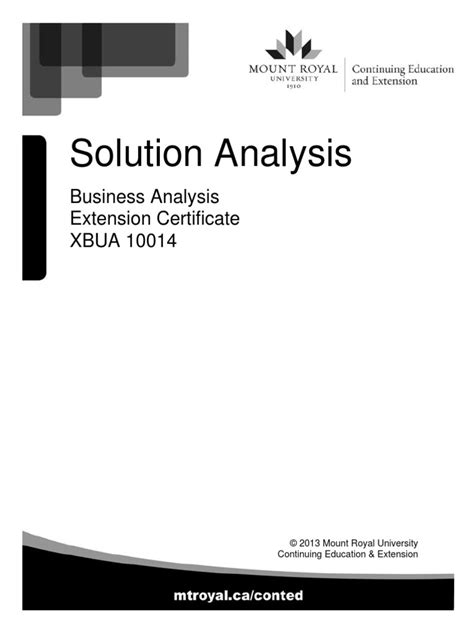 Solution Analysis Pdf Business Analysis Business Process