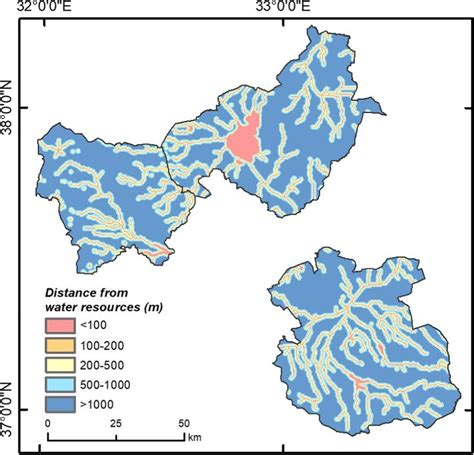 Suitability Map According To Distance Criteria From Water Resources