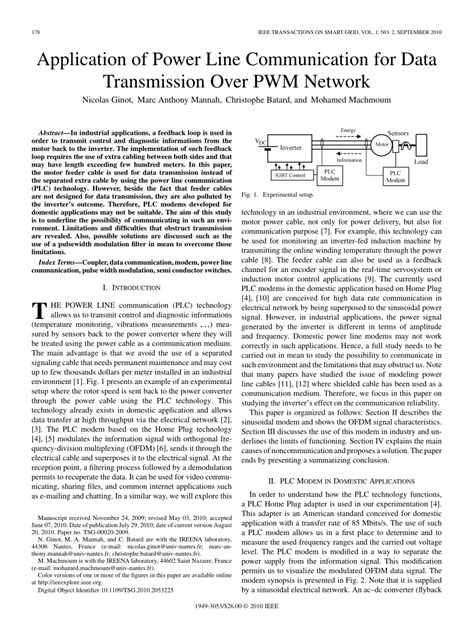 Pdf Application Of Power Line Communication For Data Transmission Over Pwm Network