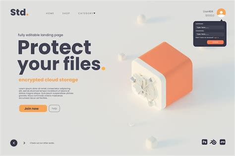 Premium Psd File Encryption Vault Landing Page