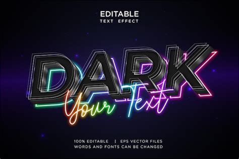 Premium Vector Glow Neon Editable Text Effect