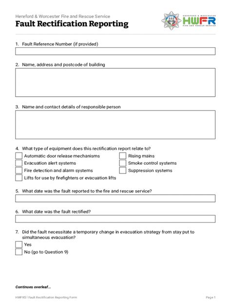Fillable Online Fault Rectification Reporting Fax Email Print Pdffiller