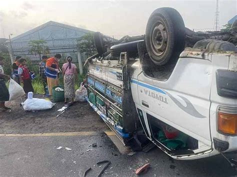 မြောက်ဒဂုံတွင် ယာဉ်တိုက်မှုဖြစ်ပြီး လူ ၉ ဦး ထိခိုက်ဒဏ်ရာ