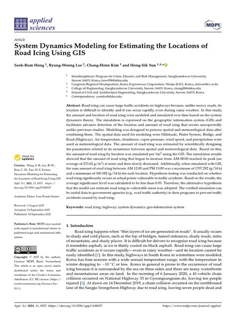 9 System Dynamics Modeling For Estimating The Locations Of Road Icing