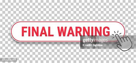 Final Warning 3d Click Web Button With Hand Cursor On Blank Background High Res Vector Graphic