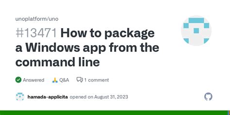 How To Package A Windows App From The Command Line · Unoplatform Uno · Discussion 13471 · Github