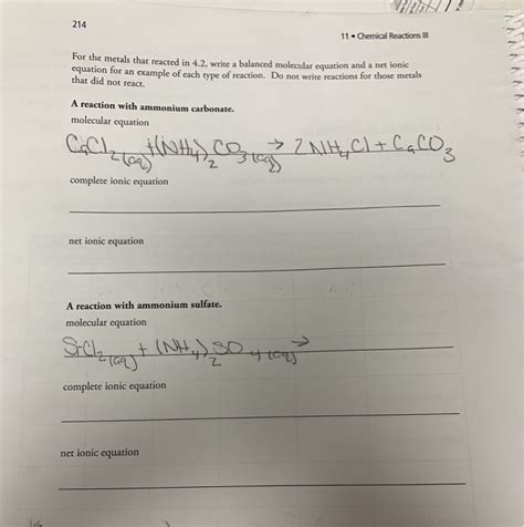 Solved Calculate The Reactant And Molecular Complete Ionic Chegg Com