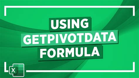 Pivot Tables In Excel Using GETPIVOTDATA Formula YouTube