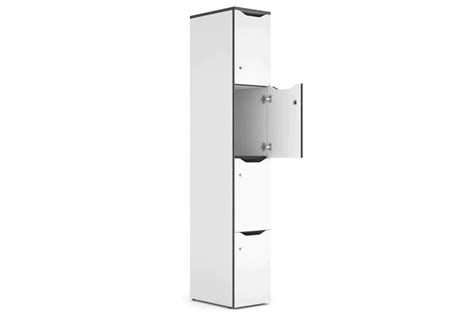 Uniform Melamine Locker White Carcass 4 Tier Door Jasonl Office Furniture Australia
