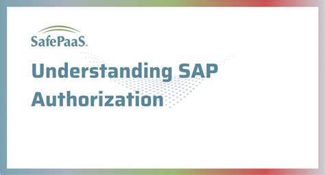 Understanding Sap Authorization Safepaas