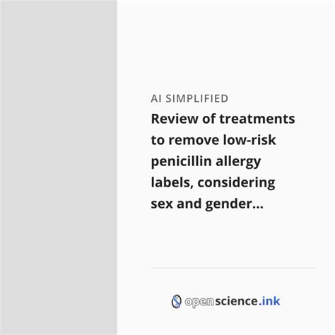 Review Of Treatments To Remove Low Risk Penicillin Allergy Labels