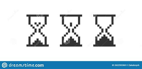 Pixel Art 8 Bit Loading Bars Set Isolated Vector Illustration 195804738