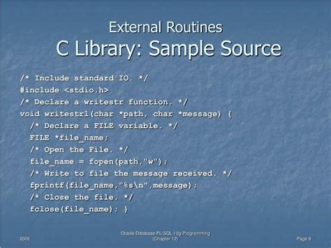 Ppt External Routines Oracle Database Plsql 10g Programming