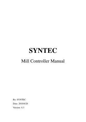 SYNTEC Mill Controller Manual Pdf CNC Manual