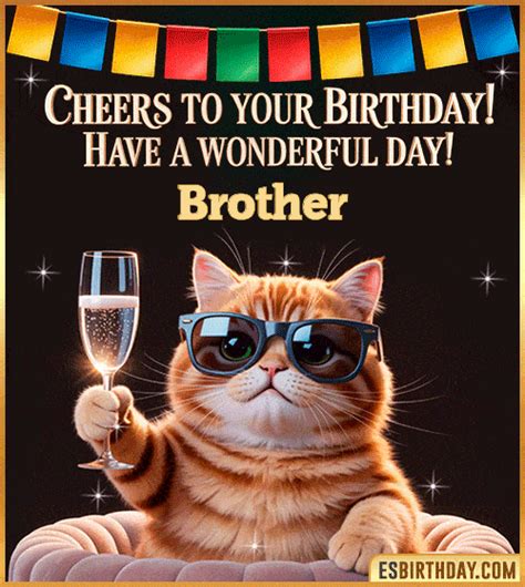 Happy Birthday Brother  🎂 Animated Images Wishes And Music 【27 S】
