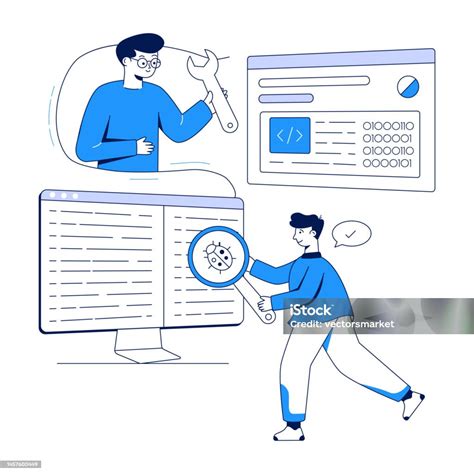 Software Testing Stock Illustration Download Image Now Avatar Characters Computer Istock