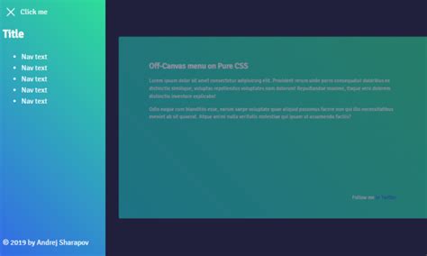 18 Css Off Canvas Menu Navigation Onaircode
