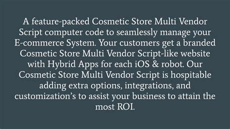 PPT Cosmetic Store Multi Vendor Script Scriptstore PowerPoint