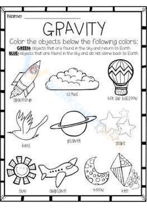 Free Printable Gravity Worksheets For Teaching And Learning