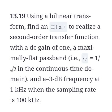 13 19 ﻿using A Bilinear Transform Find An To Realize