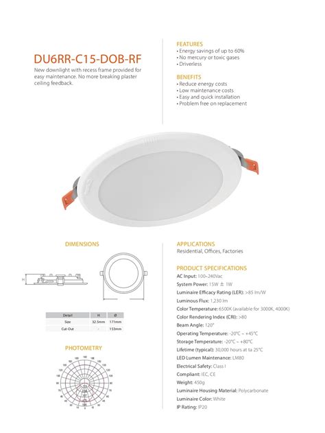 Easy Replace Recessed Downlight Nexus Led 15w Round Down Light Shopee