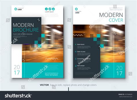 연례 보고서 카탈로그 또는 매거진 책자 스톡 벡터로열티 프리 437968660