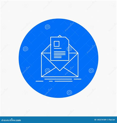 Mail Contract Letter Email Briefing White Line Icon In Circle Background Vector Icon