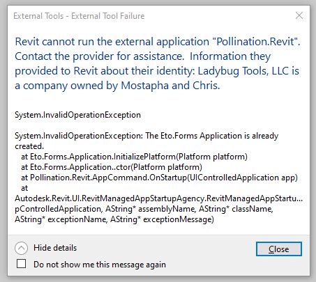 Conflict With ClimateStudio Revit Cannot Run The External Application Pollination Revit