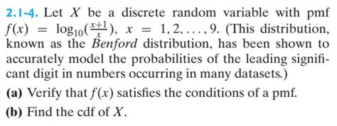 Solved 21 4 Let X Be A Discrete Random Variable With Pmf