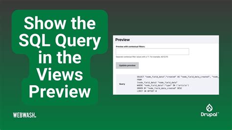 Show The Sql Query In The Views Preview Youtube