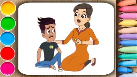 How To Draw Chikoo Aur Mom Megha Cartoon Drawing Chikoo Aur Bunty