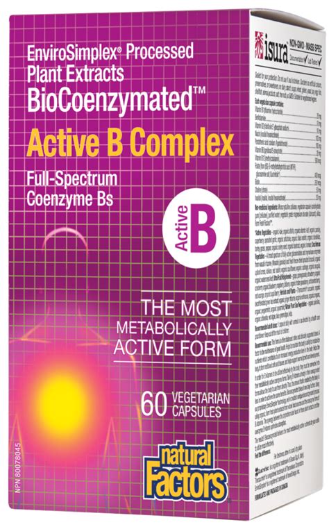 Natural Factors Active B Complex 60 Veg Caps Biocoenzymated Natures Care