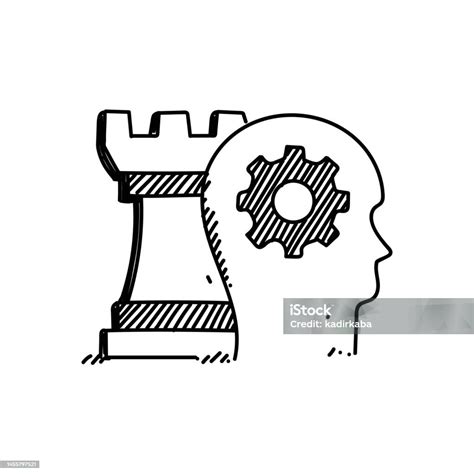 Mental Agility Line Icon Sketch Design Pixel Perfect Editable Stroke Stock Illustration