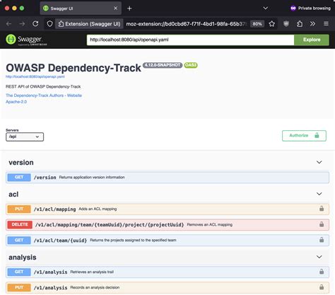 REST API Dependency Track