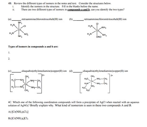 Solved Review The Different Types Of Isomers In The Notes