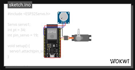 Sesi 16 Mini Task 1 Motor Servo Potensiometer Wokwi Esp32 Stm32 Arduino Simulator
